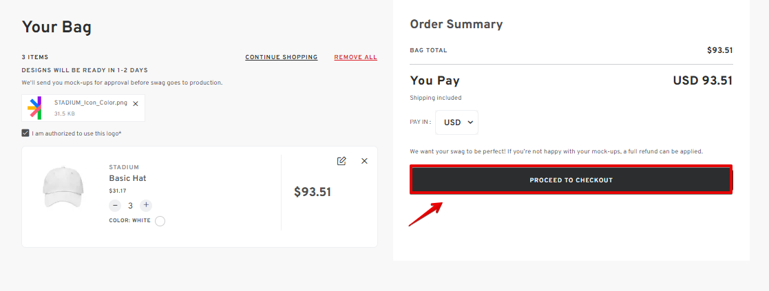 Restock swag items swag items (not bought from Stadium) by purchasing ...