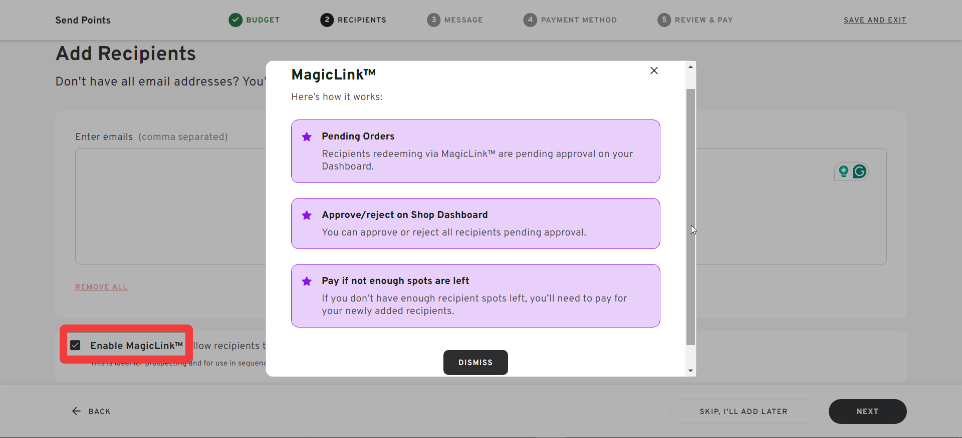 How to send Points or Shop Credits to your recipients – STADIUM