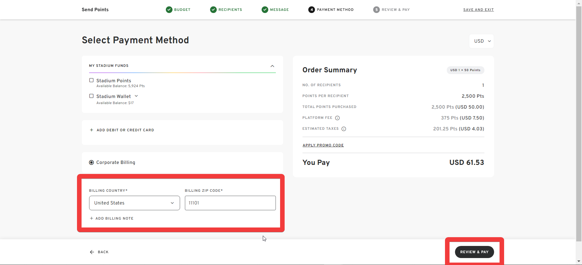 How to send Points or Shop Credits to your recipients – STADIUM