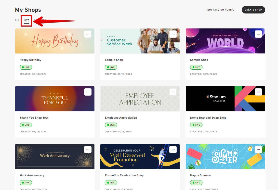 How to send Points or Shop Credits to your recipients – STADIUM