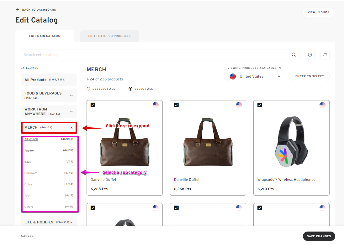 How To Edit and Manage Your Swag Shop Catalog – STADIUM