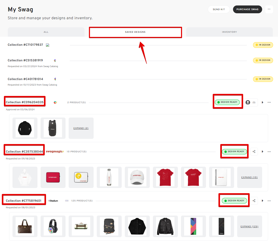 How to Add Specific Swag Items from Your Saved Designs to a Stadium ...