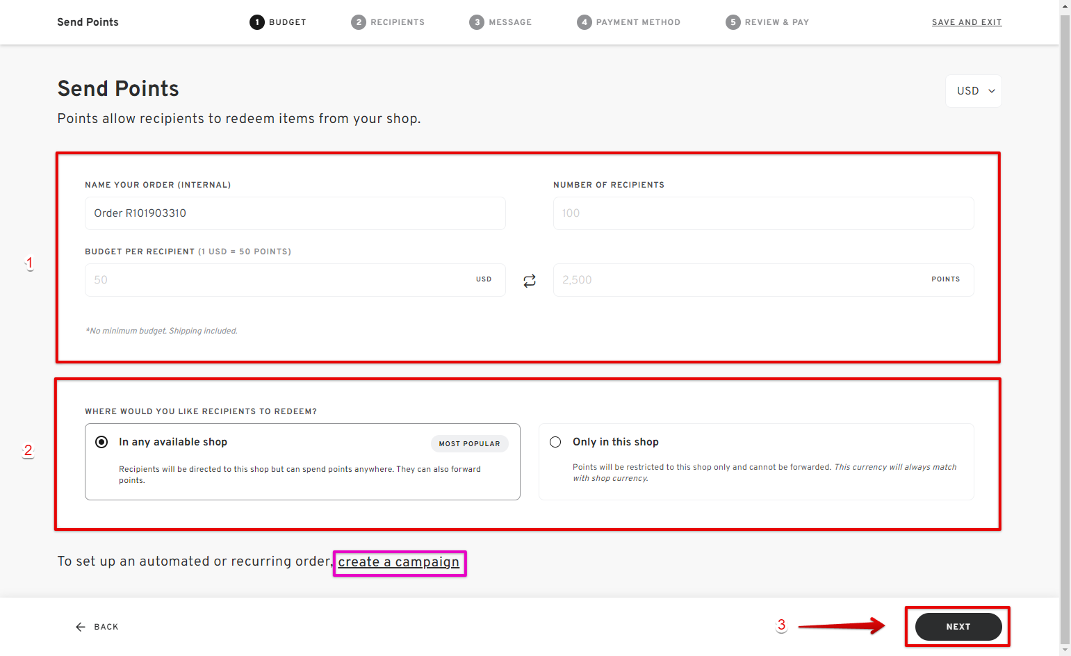 How To Send Points or Shop Credits To Your Recipients – STADIUM