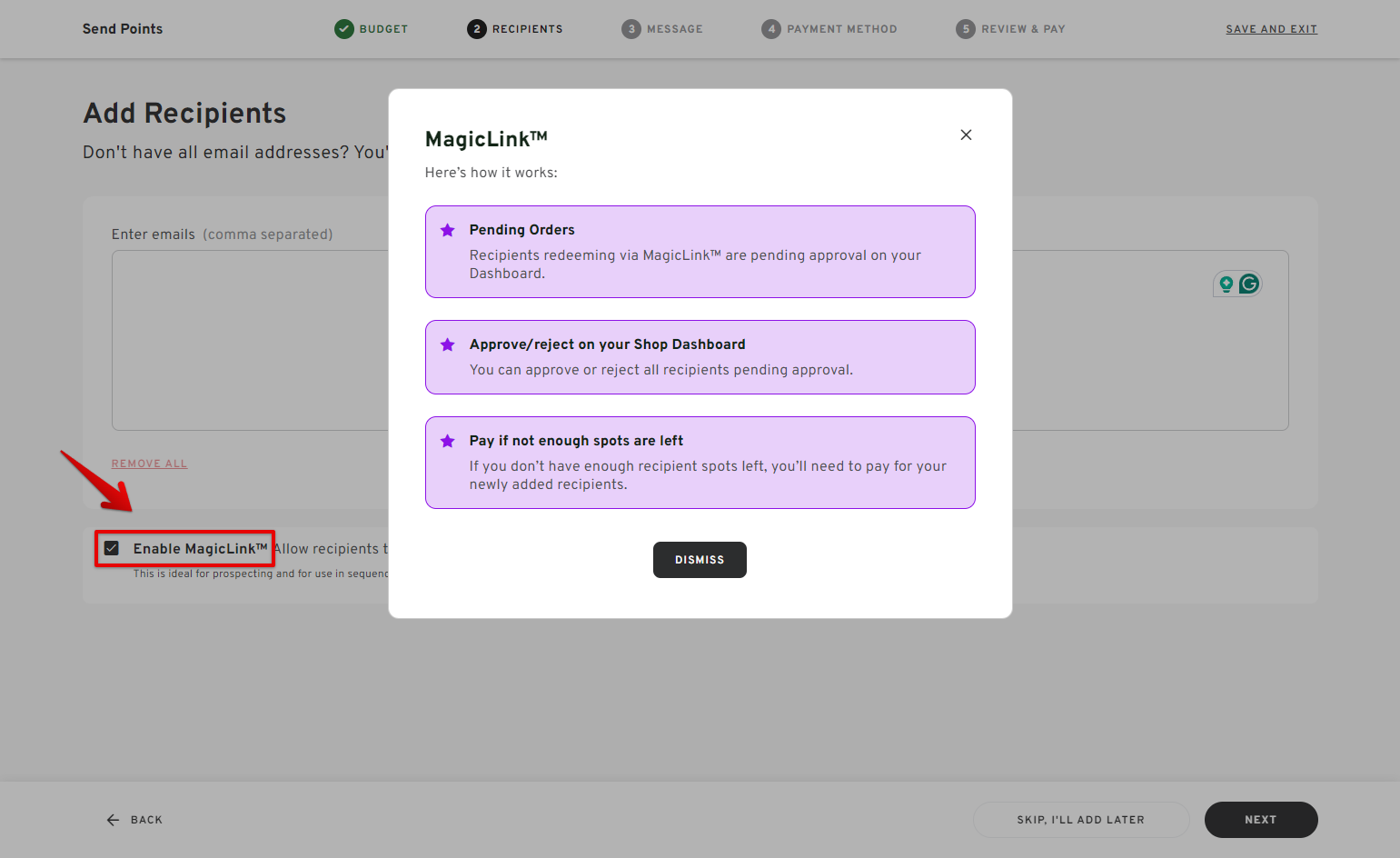 How To Send Points or Shop Credits To Your Recipients – STADIUM