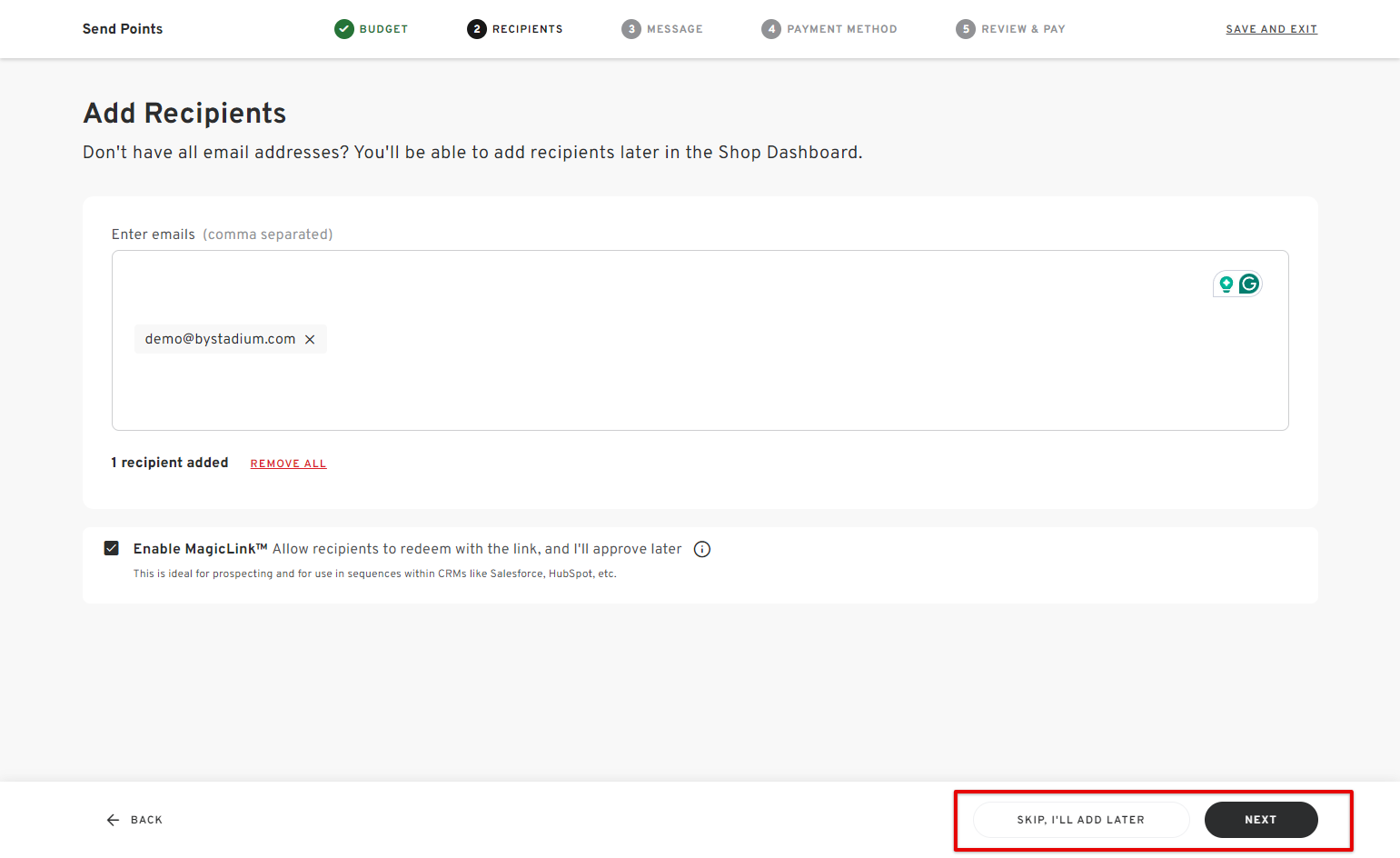 How To Send Points or Shop Credits To Your Recipients – STADIUM