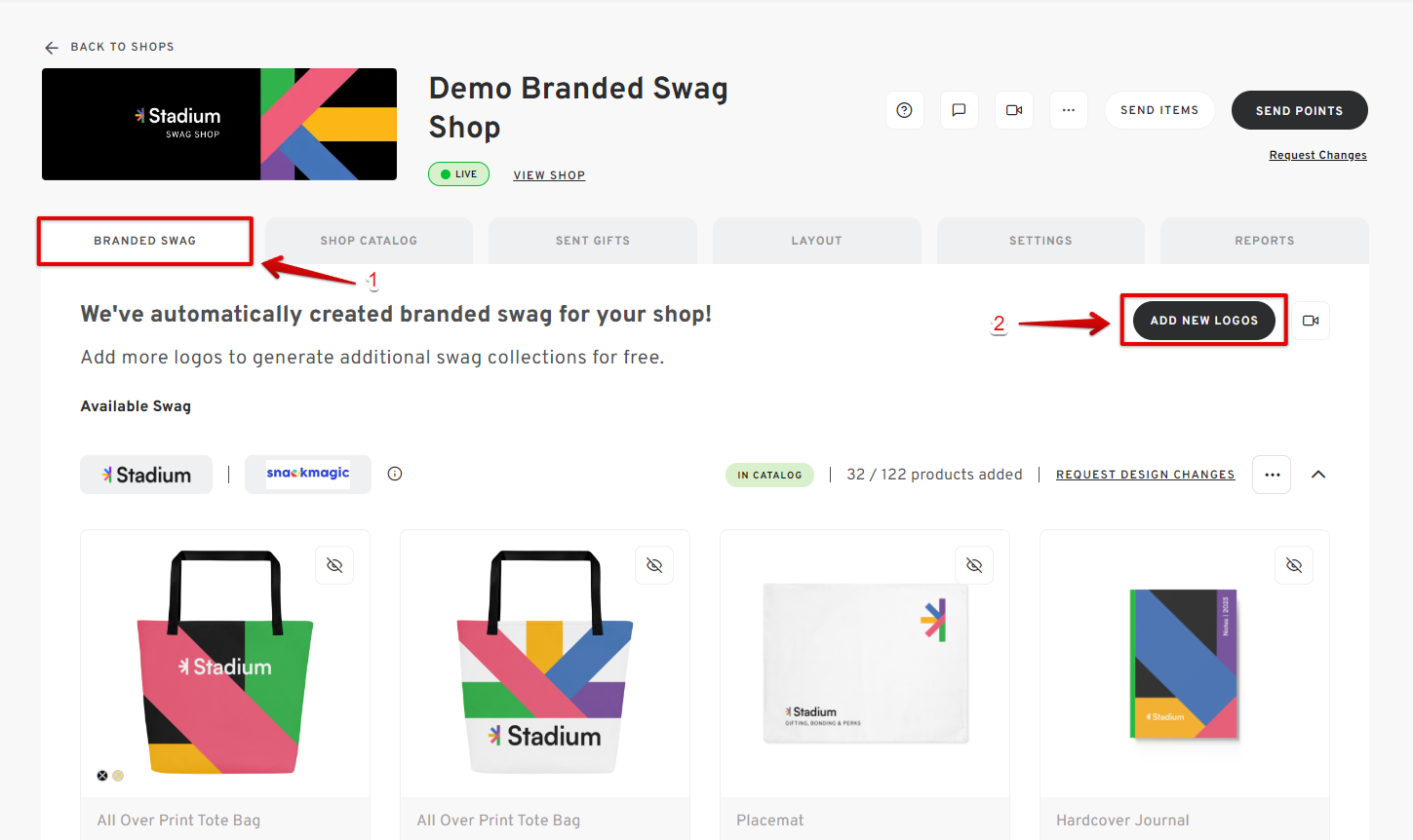 How to add multiple logos for your swag in a Stadium Shop – STADIUM