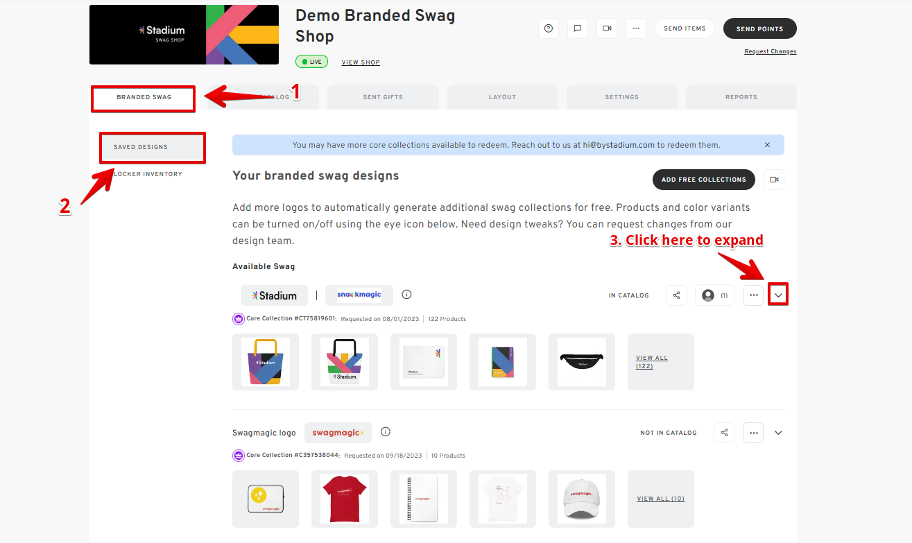 Overview on Editing, Managing, and Requesting Swag Design Changes for ...