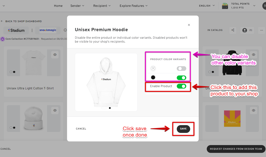 How to Add and Remove Swag Collection in Your Shop's Catalog – Stadium